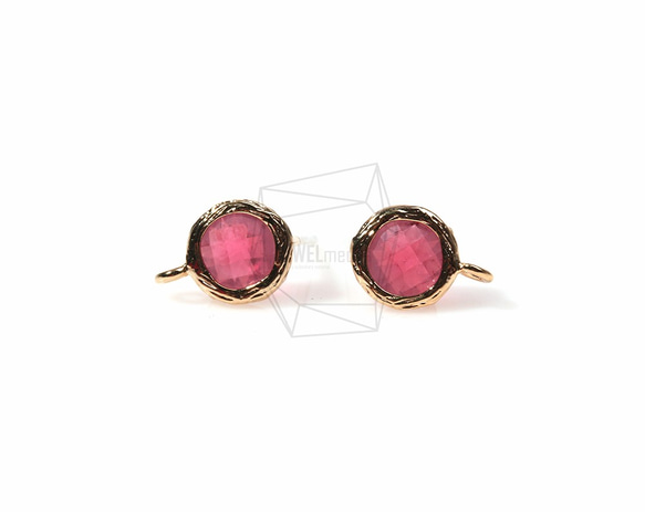 ERG-154-G【2個入り】ガラスピアス,Glass Post Earring(Ruby)/ 8mmx10mm 金具・チェーン ...