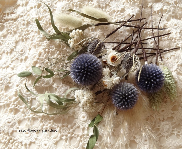 creema限定 20本 ヘッドドレス 髪飾り ドライフラワー ブルー パーツ 着物 卒業式 成人式 和装 ドレス 結婚 ヘッドドレス ...