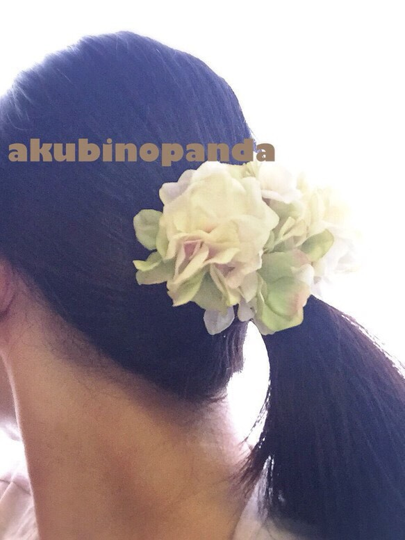 ナチュラルカラーの紫陽花バレッタ バレッタ あくびのパンダ 通販｜Creema(クリーマ) 1075114