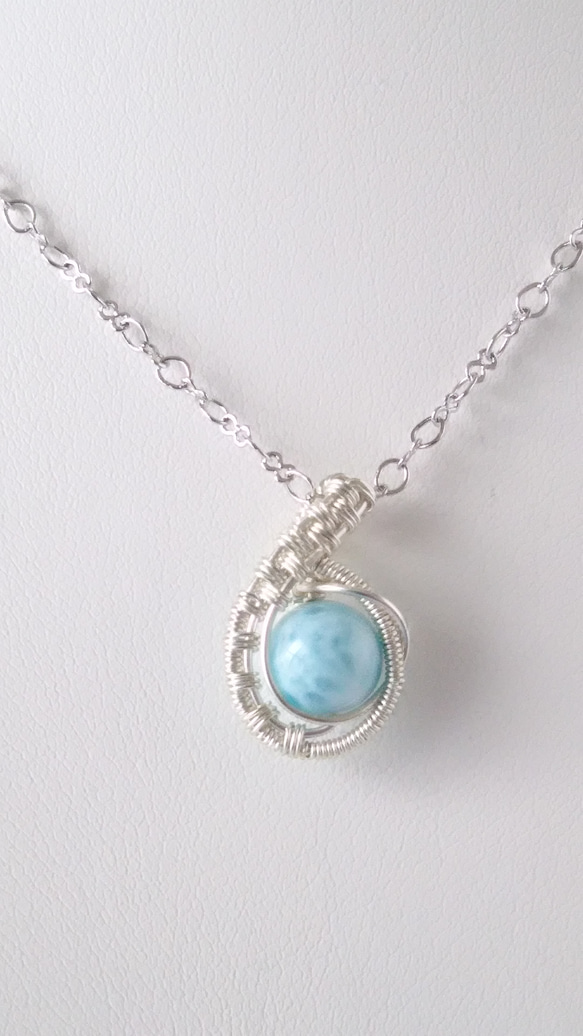 057編み込みワイヤーラップペンダントーラリマー ネックレス・ペンダント ワイヤー＆ビーズ工房 まやみらほ 通販｜Creema(クリーマ ...