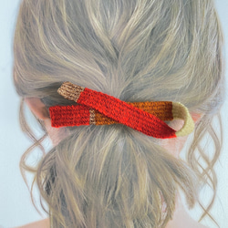 Barrette [cross] red 大きめバレッタ 和装にも バレッタ Perunila Works 通販｜Creema(クリーマ)