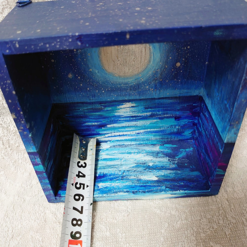 油絵 ウォールボックス【夜の海】 絵画 HR 通販 10183008 油絵 ウォールボックス【夜の海】 絵画 HR 通販 10183008