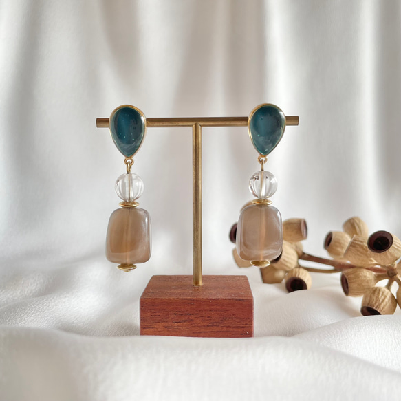 大人可愛いシックなピアス 秋冬 グリーン ピアス（その他） toitoitoi 通販｜Creema(クリーマ) 12624927