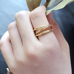 大人気 ️ triple ring ゴールド透かしリングK18GP,3連 RS-25 指輪・リング Ring and I 通販 9714684｜Creema(クリーマ)