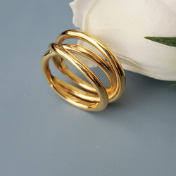 大人気 ️ triple ring ゴールド透かしリングK18GP,3連 RS-25 指輪・リング Ring and I 通販 9714684｜Creema(クリーマ)