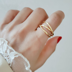 大人気 ️ triple ring ゴールド透かしリングK18GP,3連 RS-25 指輪・リング Ring and I 通販 9714684｜Creema(クリーマ)