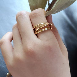 大人気 ️ triple ring ゴールド透かしリングK18GP,3連 RS-25 指輪・リング Ring and I 通販 9714684｜Creema(クリーマ)