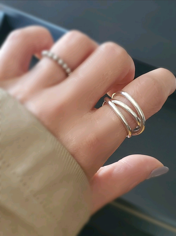 大人気 ️ triple ring ゴールド透かしリングK18GP,3連 RS-25 指輪・リング Ring and I 通販 9714684｜Creema(クリーマ)