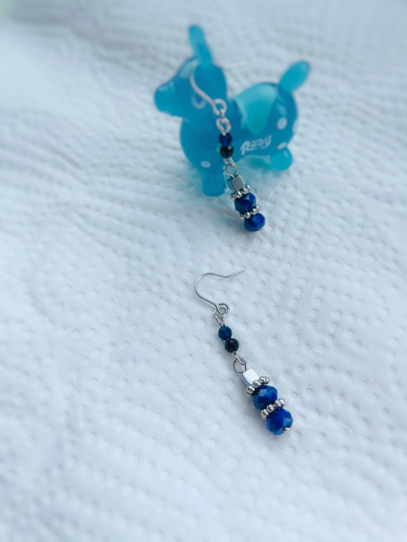 ラピス☆サファイア☆ブラックスピネルのピアス ピアス（フック・チェーン） uuka77 通販 11610899｜Creema(クリーマ)