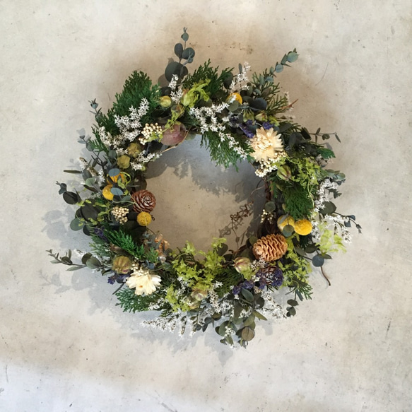 Dry Flower Wreath ~gift from forest~2 リース PlusNatura 通販｜Creema(クリーマ ...