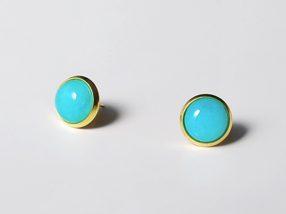 Daisy[Amazonite] ピアス（スタッド・一粒） Madison&Ruth 通販｜Creema(クリーマ) 1823932