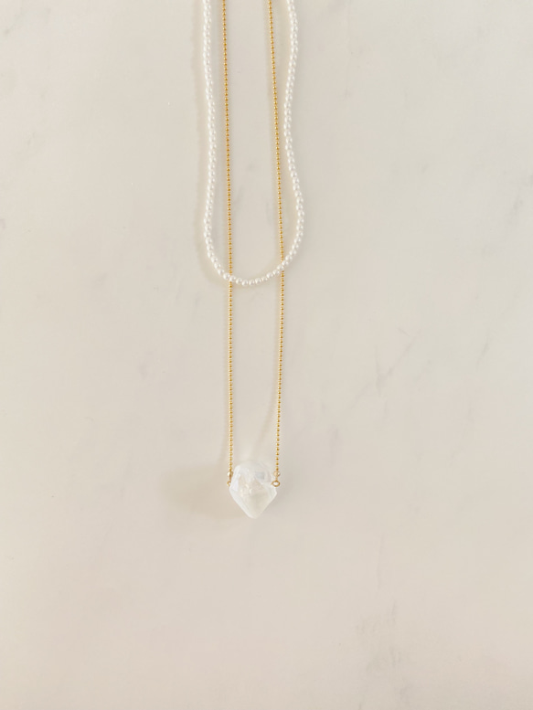 aurora quartz and mini perl necklace set ネックレス・ペンダント m.k. 通販｜Creema(クリーマ)