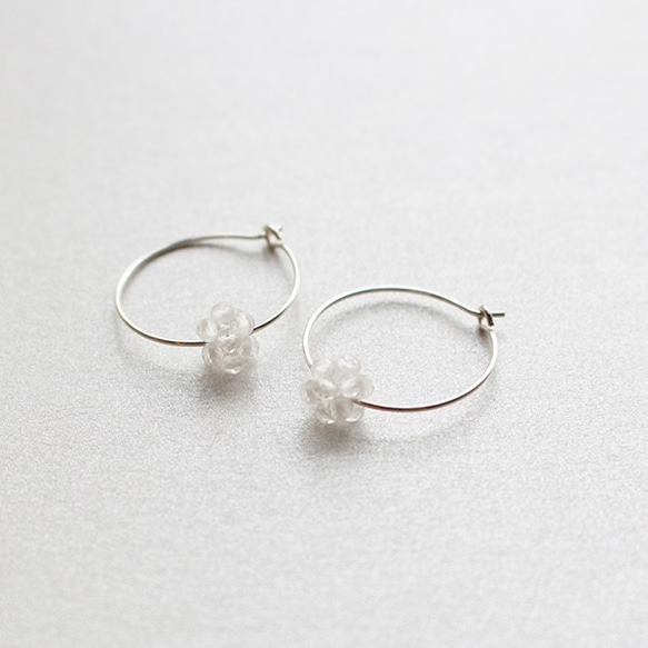 【Creema限定】クリスタルフープベリーピアス / 天然石 / Silver925 ピアス（フープ） RICCO 通販 9609348 ...