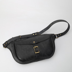 【切線派】大きい 本革 ファスナー立体マチ・ボディバッグ 手染め / 総手縫い ショルダーバッグ TANGENT LINEAR 通販 ...