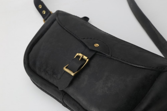 【切線派】大きい 本革 ファスナー立体マチ・ボディバッグ 手染め / 総手縫い ショルダーバッグ TANGENT LINEAR 通販 ...