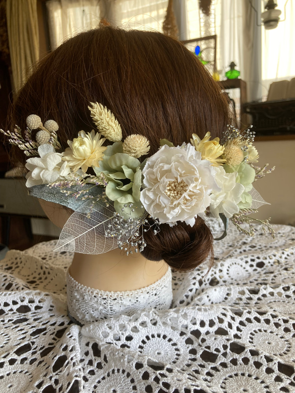 ドライフラワー髪飾り 成人式髪飾り 結婚式髪飾り 卒業式髪飾り no.484 ヘッドドレス（ウェディング） momoandcuu 通販 ...