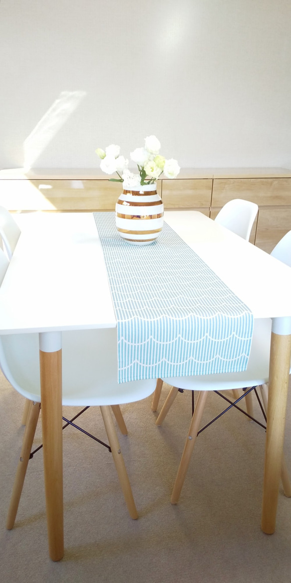 北欧 テーブルランナー 【クラウド・ブルー】 カーペット・絨毯・ラグ・マット SK store 通販｜Creema(クリーマ)