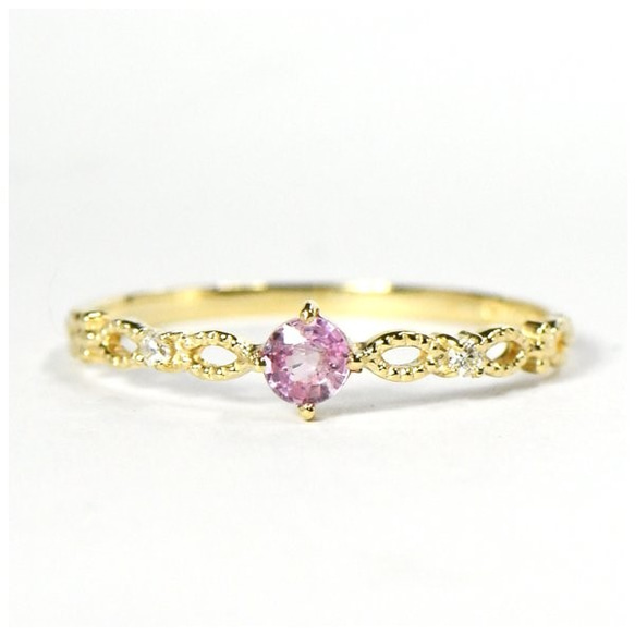 K10 パパラチアカラーサファイア ダイヤ BS0811 指輪・リング kyfactory 通販 10374535｜Creema(クリーマ)