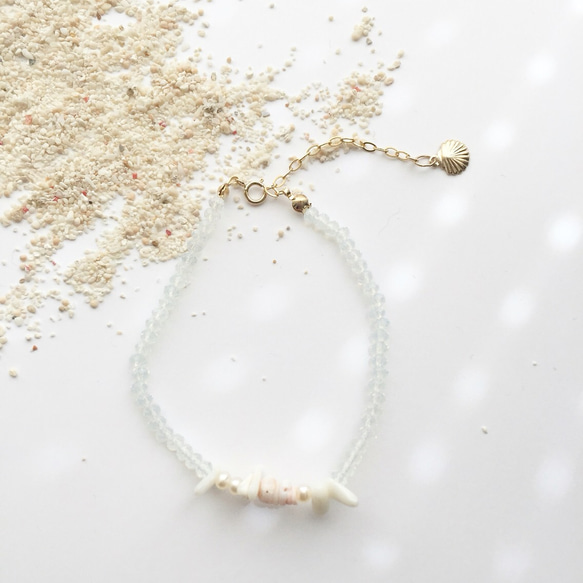 SALE‼︎ ︎14kgf ︎shell charm bracelet opal ブレスレット SEA dream 通販 2147285 ...