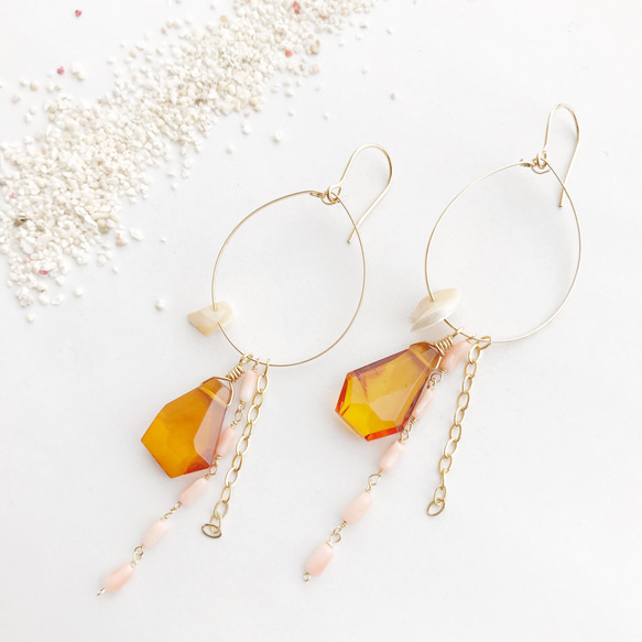 14kgf-P-34 ピアス（フック・チェーン） SEA dream 通販 6369400｜Creema(クリーマ)