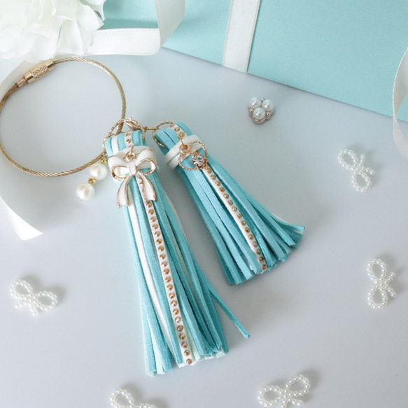 再販 リボン &ハート タッセルチャーム バックチャーム バッグチャーム bon_Maison 通販 8488376｜Creema(クリーマ)