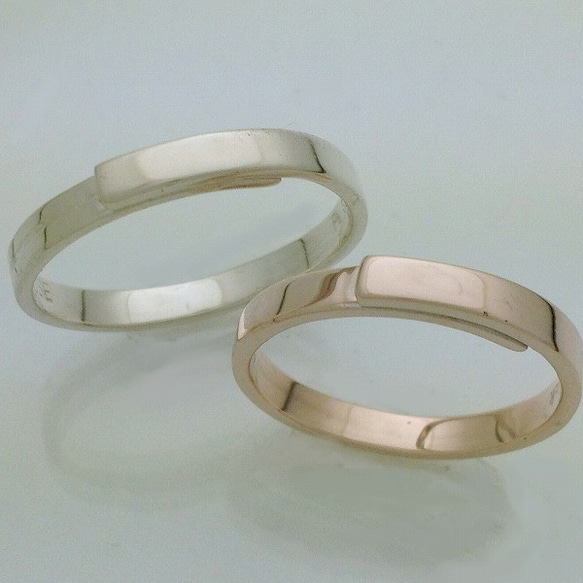 重なりワンポイントペアリング SRC2828 ピンク＆プラチナシルバー ケンジハウス 指輪・リング kenzihouse(ケンジハウス) 通販 ...