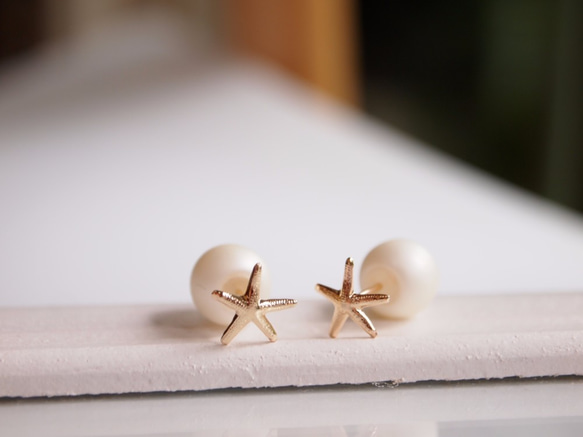 SALE 14kgf 2way Pierce starfish ピアス（スタッド・一粒） arch 通販｜Creema(クリーマ) 1239085