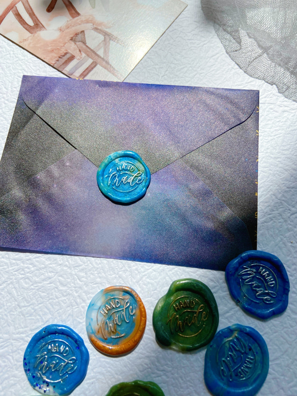 Handmade B封蝋/シーリングスタンプsealing wax 手紙/招待状/年賀状/贈り物/手帳デコ シール・ステッカー Every ...