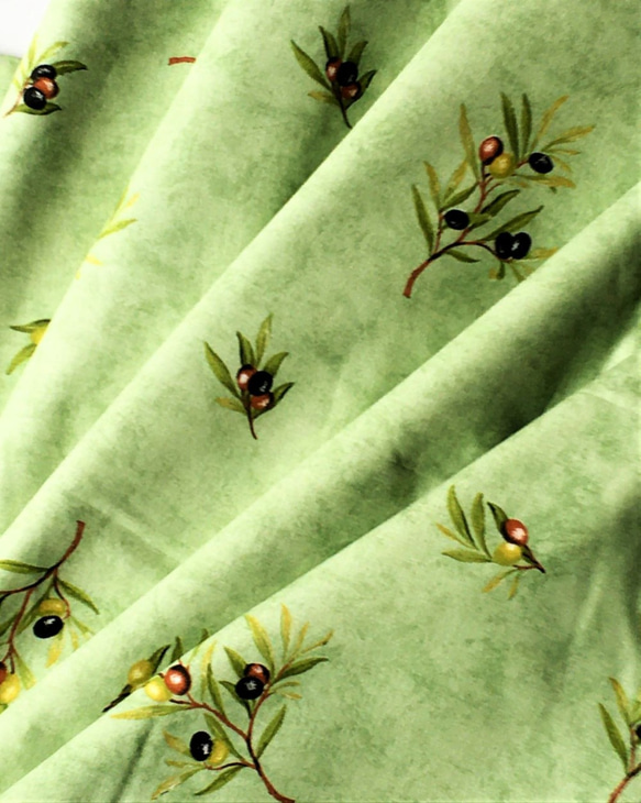 プロヴァンスプリントTP-1021-OLVA ・南フランスから届きました♬ ハンドメイド素材・生地/オリーブ(オール） 生地 ...