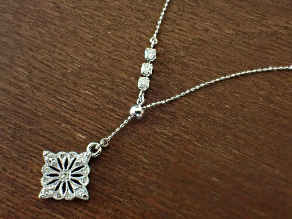 【一点もの】2Wayダイヤモンド アンティーク調 K18WGネックレス ネックレス・ペンダント ジュエリー工房Carat 通販｜Creema ...