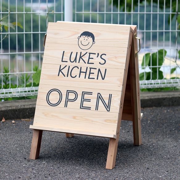 天然杉でつくるcafe風立て看板【両面タイプLight】サインボード ショップボード ウェルカムボード アンティーク その他家具 KAZUO ...