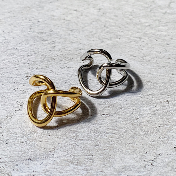 結び目リング ゴールド シルバー シンプル シルバー925 14kgp 指輪・リング iNou accessory 通販 12602011｜Creema(クリーマ)