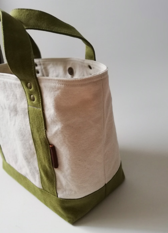(M)富士金梅ヴィンテージ帆布トートバッグmossgreen×kinari トートバッグ nicca 通販｜Creema(クリーマ) 3106042