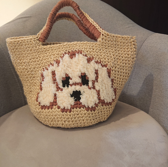 麻紐バッグトイプードル白 ハンドバッグ ゆう 通販 9806162｜Creema(クリーマ)