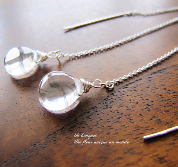 SV925 AAA仕様クリスタルマロンアメリカンロングピアス（14kgf可） ピアス（フック・チェーン） pomepome 通販 1992164｜Creema(クリーマ)