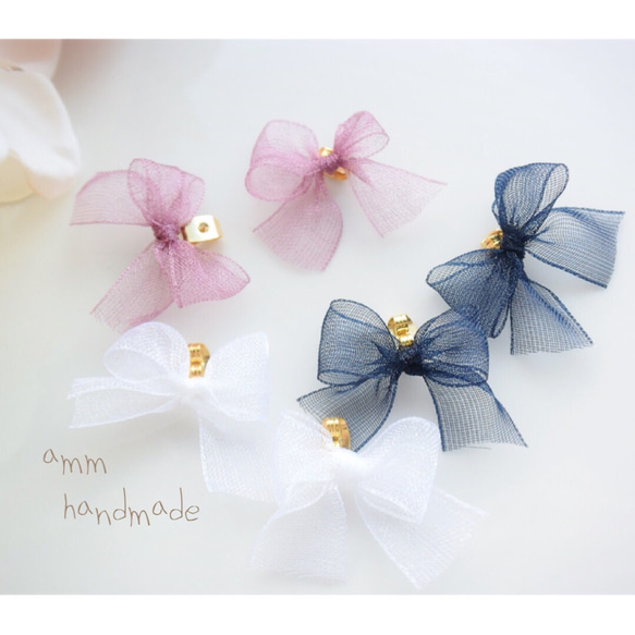 ピアス用 リボンキャッチ ピアス（その他） amm... 通販｜Creema(クリーマ) 3613385