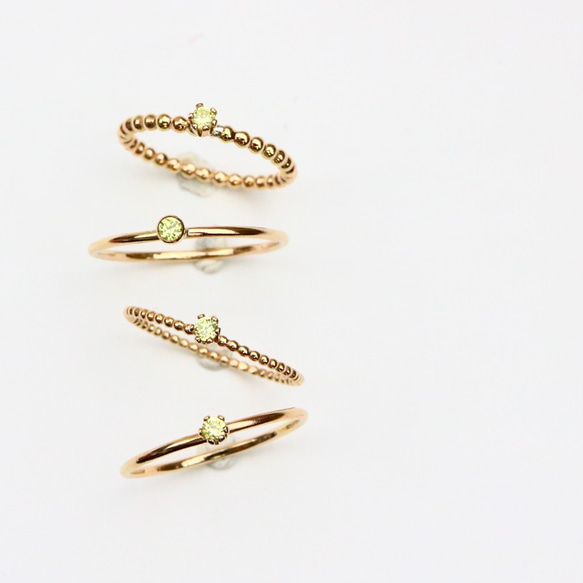 【2本セット】 ベゼル 2mm石 ペリドット＆つぶつぶプレーン＊1.0mm～14kgf～つけっぱなしOK 指輪・リング Jewelry craft.sachi 通販 10904398 ...