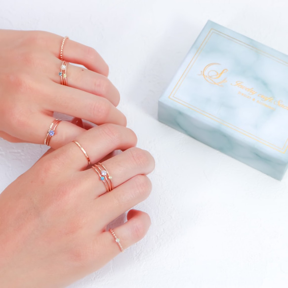 【2本セット】 ベゼル 2mm石 ペリドット＆つぶつぶプレーン＊1.0mm～14kgf～つけっぱなしOK 指輪・リング Jewelry craft.sachi 通販 10904398 ...