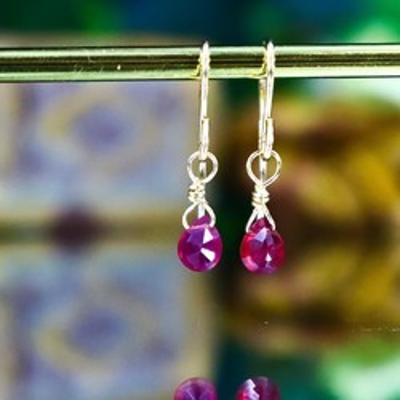 ＊数量限定 【14Kgf】ルビー 天然石 フックピアス／アレルギー対応・つけっぱなしOK イヤリング・ノンホールピアス Jewelry craft.sachi 通販 12517451 ...