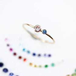 【先着10名様限定★1,000円引き★】【14Kgf】引っ掛かりのないベゼルタイプ 3mmと2mmの2粒天然石リング 指輪・リング Jewelry craft.sachi 通販 ...