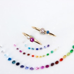 【先着10名様限定★1,000円引き★】【14Kgf】引っ掛かりのないベゼルタイプ 3mmと2mmの2粒天然石リング 指輪・リング Jewelry craft.sachi 通販 ...