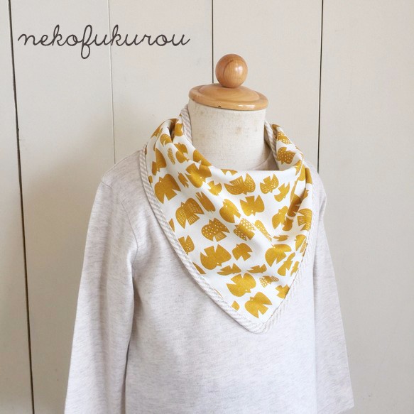リバーシブル バンダナスタイ バードプリント イエロー スタイ・よだれかけ nekofukurou 通販 2865008｜Creema(クリーマ)