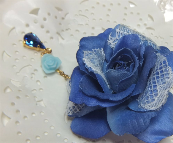 【再販】2way プチコサージュ ばら（レース＆チャーム付）☆＊：セルリアンブルー コサージュ ange bleu 通販 3164273 ...