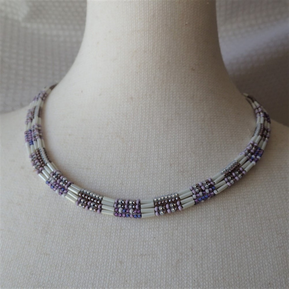 HARU（purple）・ビーズネックレス ネックレス・ペンダント momocuri 通販 5488457｜Creema(クリーマ)