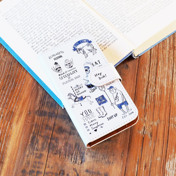 FUDGE掲載 フェスティバル 手帳型スマホケース スマホケース・カバー BLUEWHITE 通販 1305748｜Creema(クリーマ)