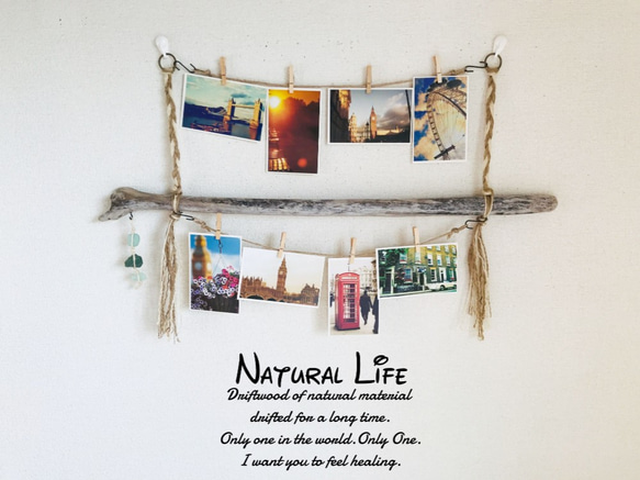 流木⁎ お洒落な写真ハンガー 7連S字フック ガーラント ハンガーラック フォトフレーム・写真立て Natural Life 通販 ...