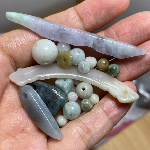 73 在庫一掃 天然 A貨 本翡翠 龍勾 玉璜 玉勾 手牌 ペンダント ルース 手作り DIY 編む ブレスレット mika-Jewelry ...