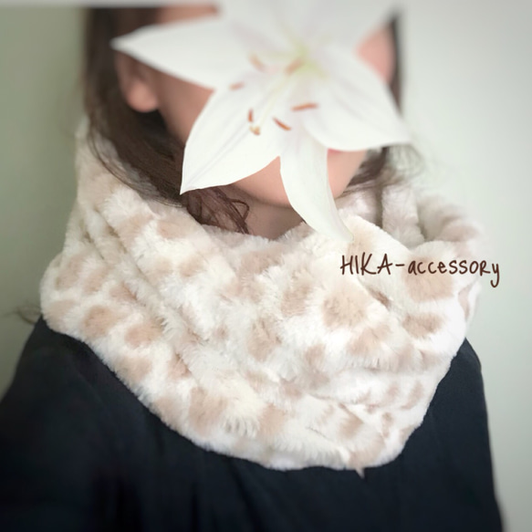 **Leopard snood** 【snow white】 スヌード HIKA−accessory 通販 4906635｜Creema(クリーマ)