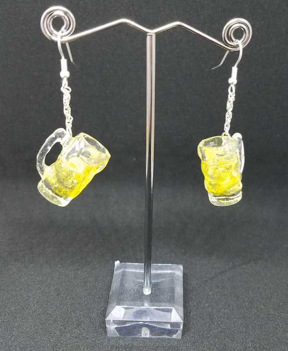 ハイボール ジョッキ ピアス イヤリング シルバー金具 アレルギー対応有り ピアス（フック・チェーン） HAPPYアクセサリー福来 通販 ...