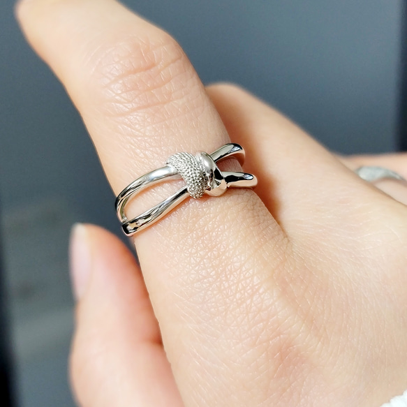 リボン結び♡シルバーリング H131RH 指輪・リング アトリエ HARU 通販 11610286｜Creema(クリーマ)